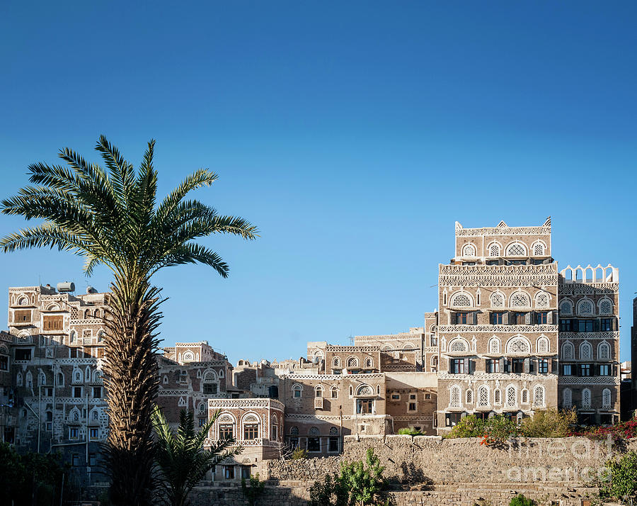Sanaa City Old Town Traditional Architecture Buildings View In Y ...