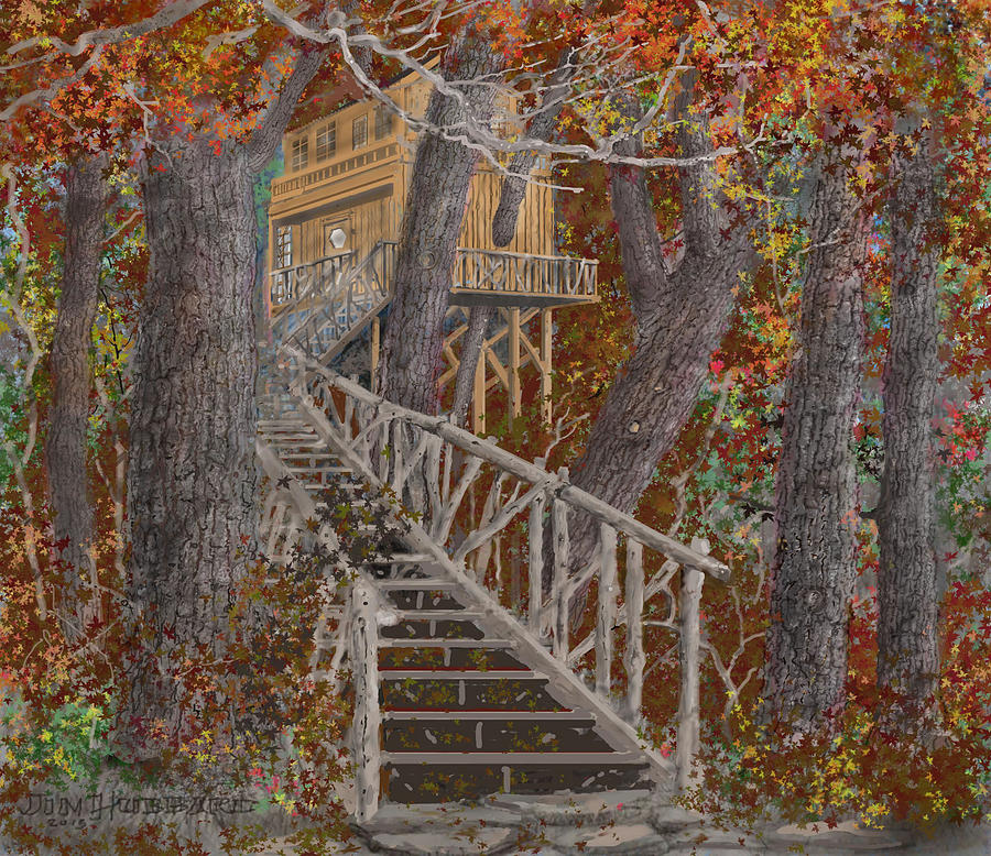 Tree House #1 Drawing by Jim Hubbard - Fine Art America