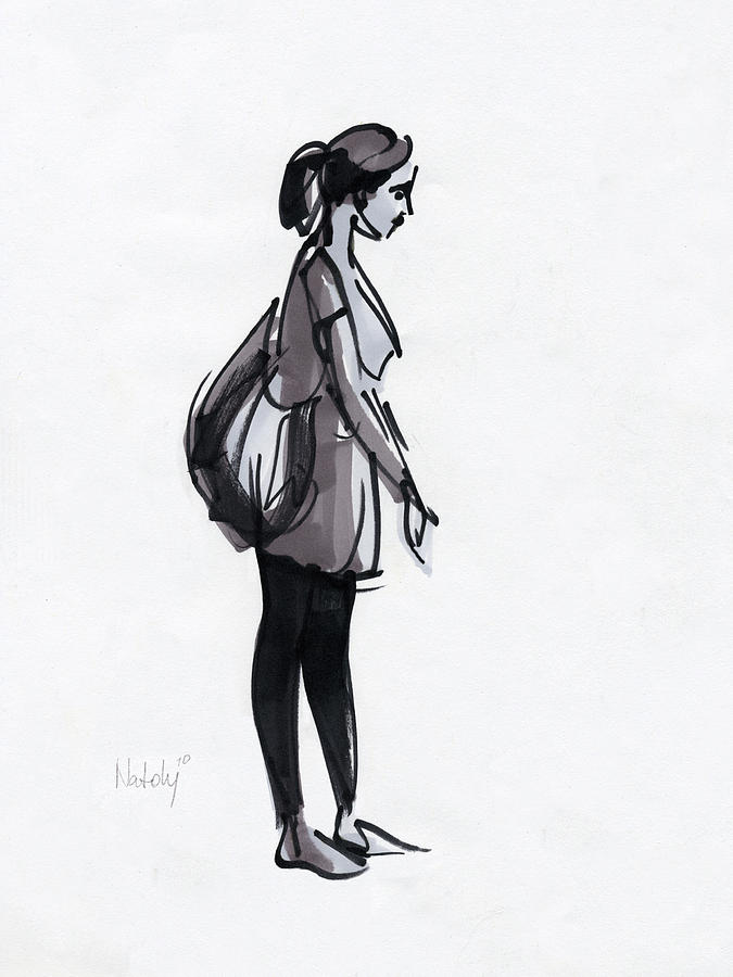 Waiting Drawing by Natoly Art - Fine Art America