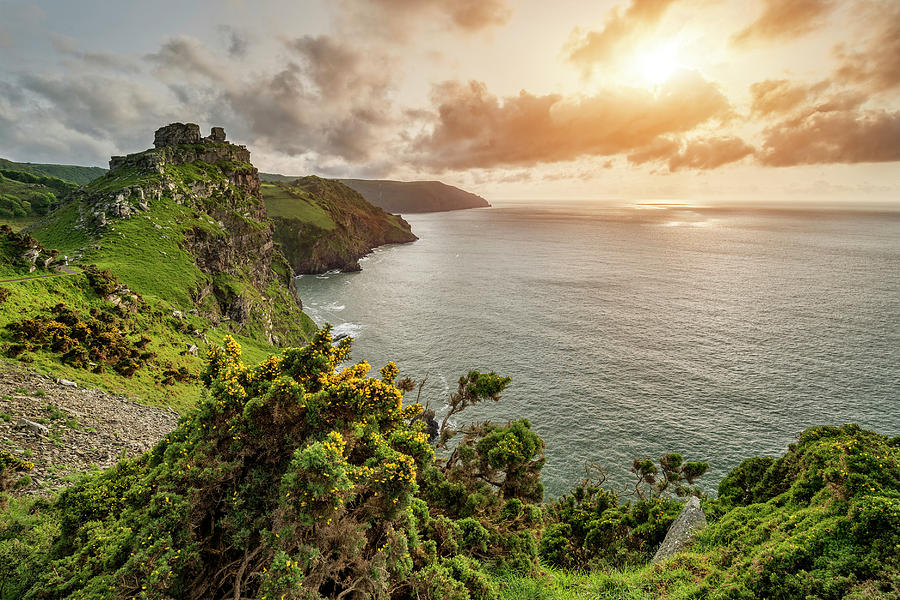 Beautiful evening sunset landscape image of Valley of The Rocks #10 ...
