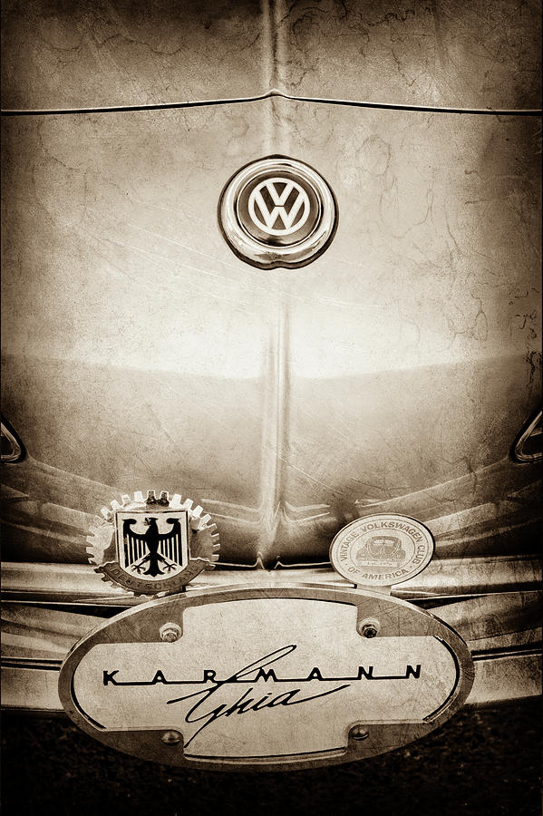 1967 Volkswagen VW Karmann Ghia Emblems -0058s Photograph by Jill Reger - Fine Art America
