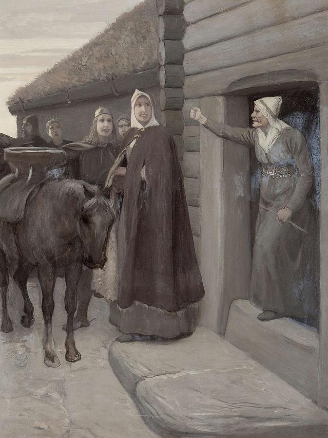 August Malmstrom, 1829-1901, Illustration for 13th century Icelandic saga Njals saga . Executed ...