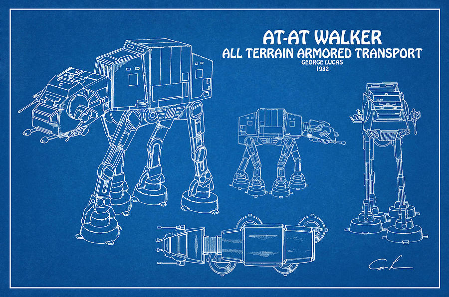 Diagram Illustration For The At At Walker All Terrain Armored Transport From Star Wars Digital