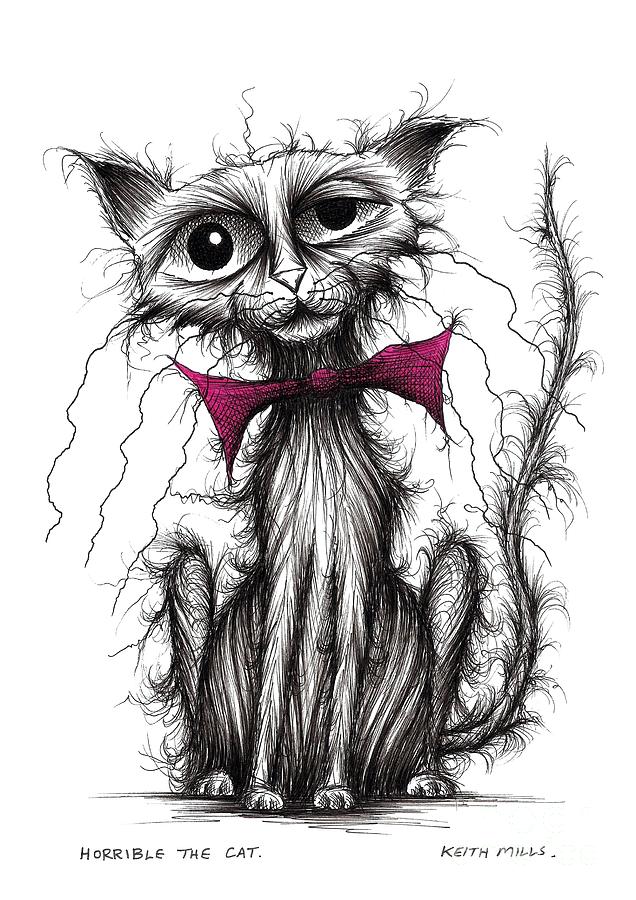 Horrible the cat Drawing by Keith Mills - Pixels Horrible the cat Drawing by Keith Mills - Pixels