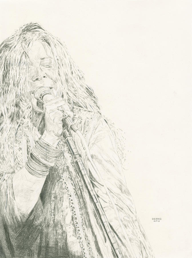 Janis Joplin Drawing By Dennis Larson Fine Art America