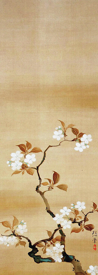 Snow moon and flowers Painting by Sakai Hoitsu - Fine Art America