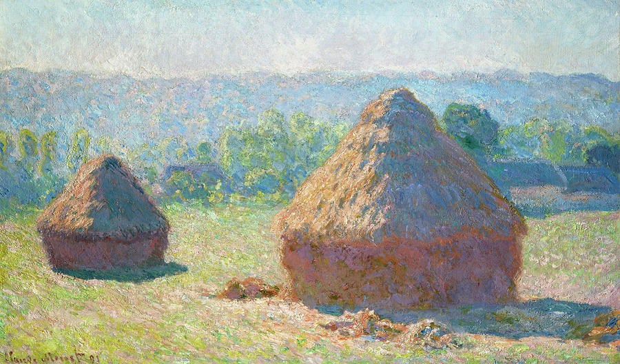 Haystacks, end of Summer Painting by Claude Monet - Fine Art America