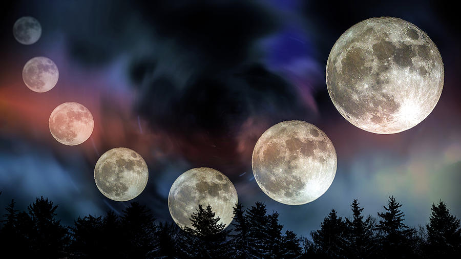 7 Moons Photograph by Michael Demagall - Pixels