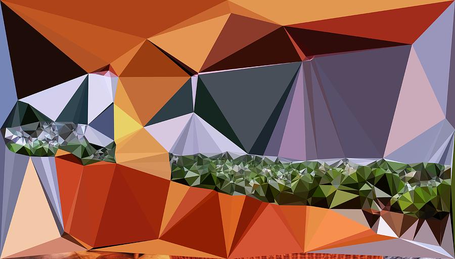 Abstract Art Landscape of Triangles Digital Art by Elena Kosvincheva ...