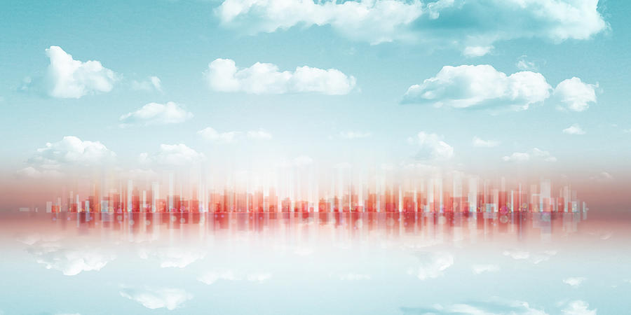 Abstract City Skyline Illustration Digital Art by Hanoh Iki - Fine Art ...