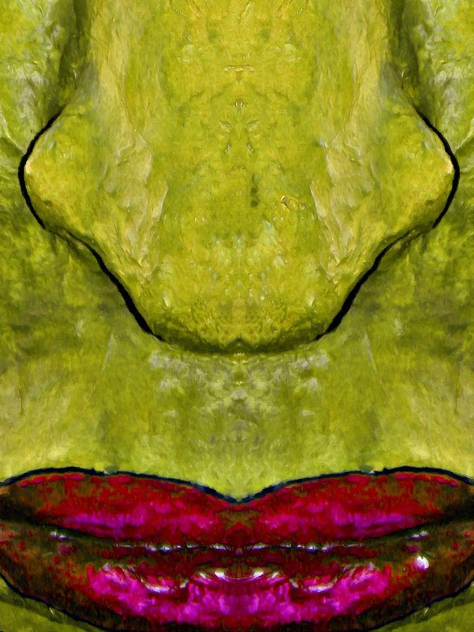 Abstract digital painting of a close up nose and lips Painting by Ken ...