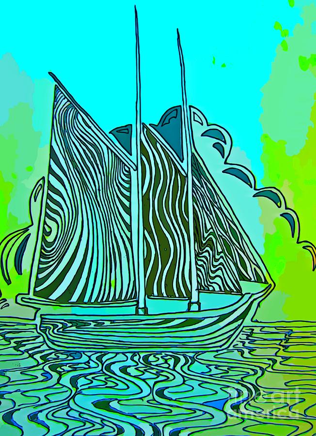 Abstract Sail Boat Digital Art by John Malone - Fine Art America