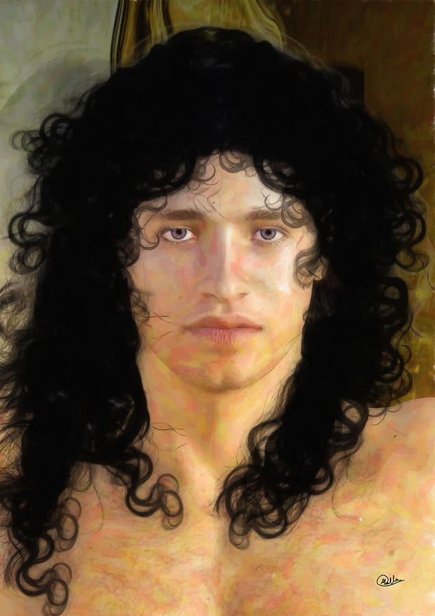 Adonis Watercolor Portrait Painting by Quim Abella