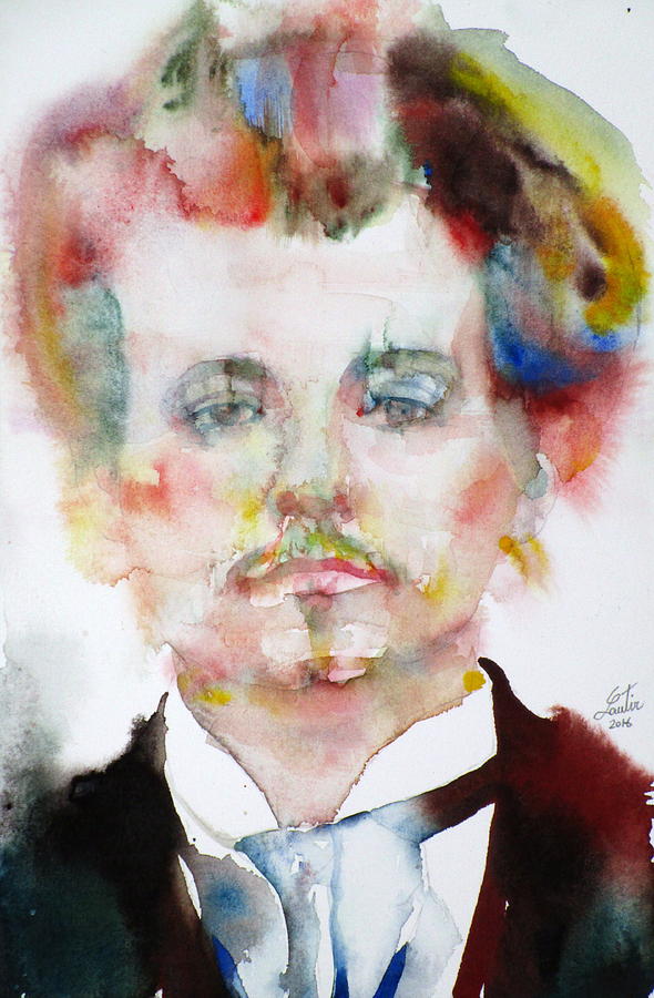 ALFRED JARRY - watercolor portrait Painting by Fabrizio Cassetta - Fine ...