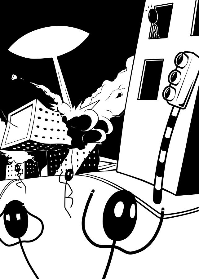 Alien Attack Drawing by Tim McFall - Fine Art America