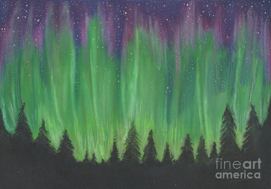 Aurora Borealis Pastel by Albert Podgurski - Fine Art America