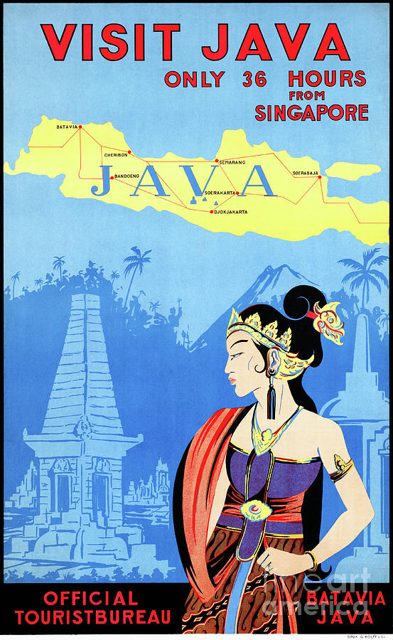 Batavia Java Vintage Travel Poster Restored Mixed Media by Vintage ...