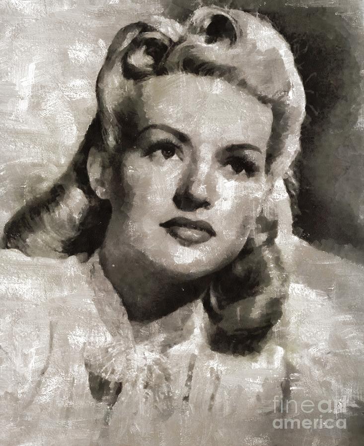 Betty Grable, Vintage Actress and Pinup by Mary Bassett Painting by Esoterica Art Agency - Fine ...