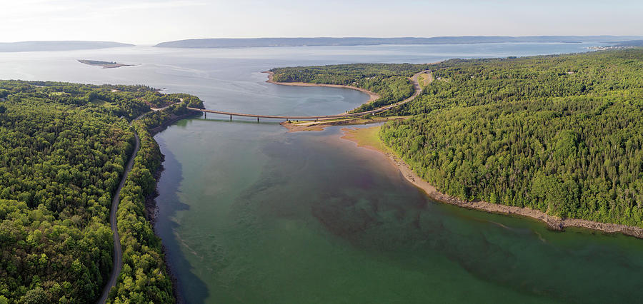 Birds-eye View Aerial Photograph of Bear River Birdge and Annapolis Basin Nova Scotia Photograph ...