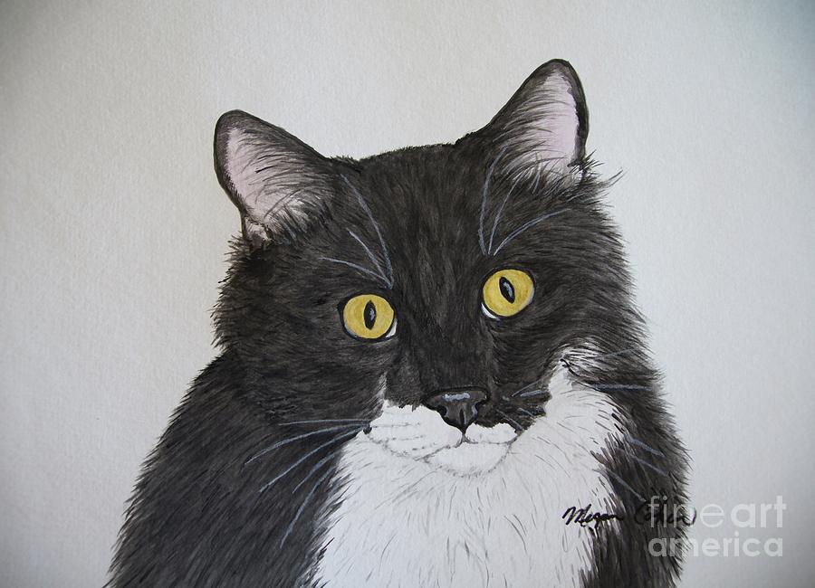 Black and White Cat Painting by Megan Cohen - Fine Art America