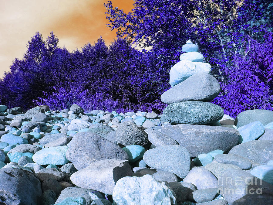 Blue River Rocks Photograph by Eluv - Fine Art America