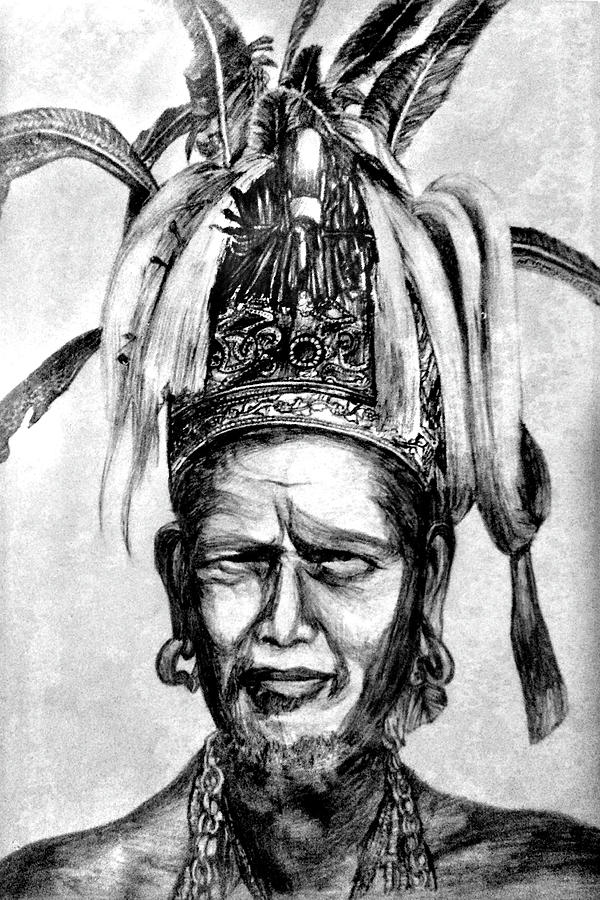 Borneo aboriginal man Drawing by One Of Its Kind