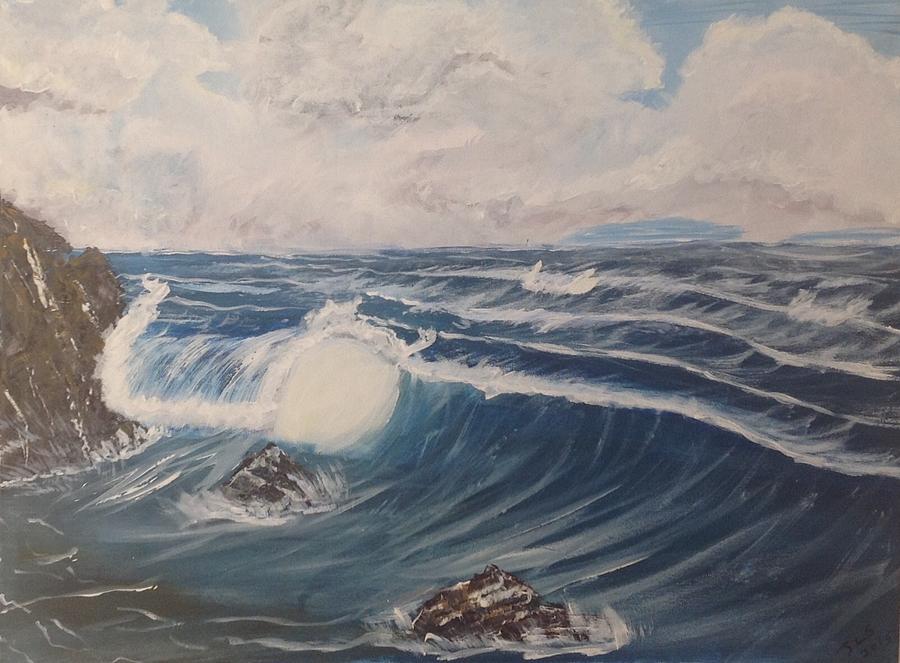 Breaking Waves Painting by Jack Samples | Pixels
