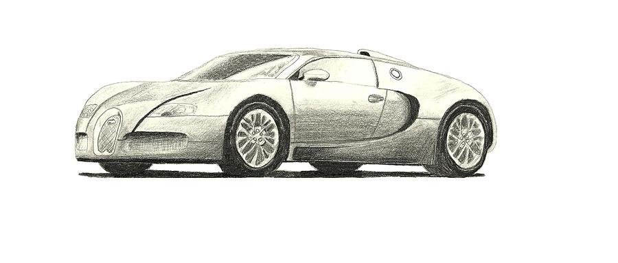 Bugatti Veyron Drawing by Keegan Miller - Pixels