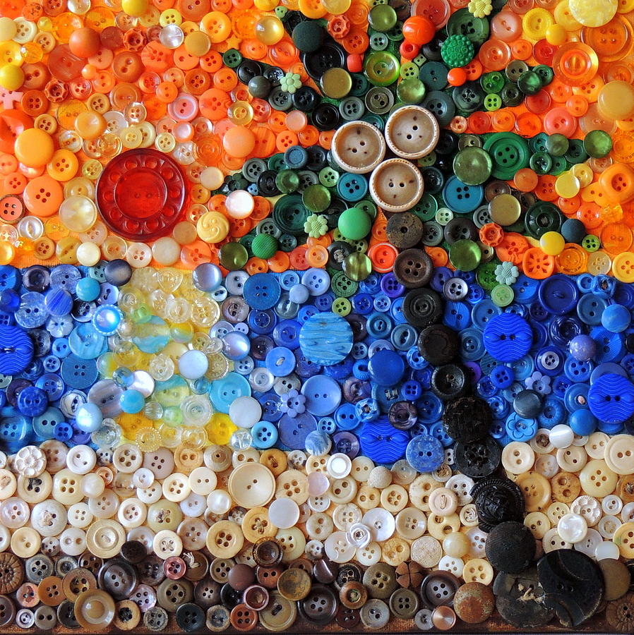 Button Beach Mixed Media by Ruth E Warren | Fine Art America
