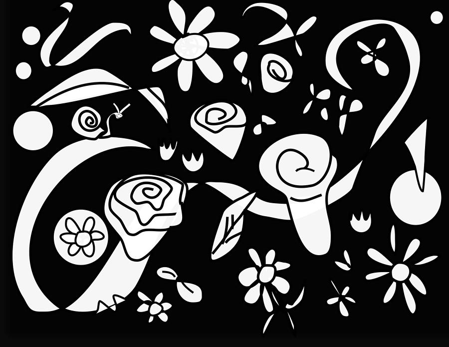 BW Flower Power Digital Art by Lisa Proffitt - Pixels
