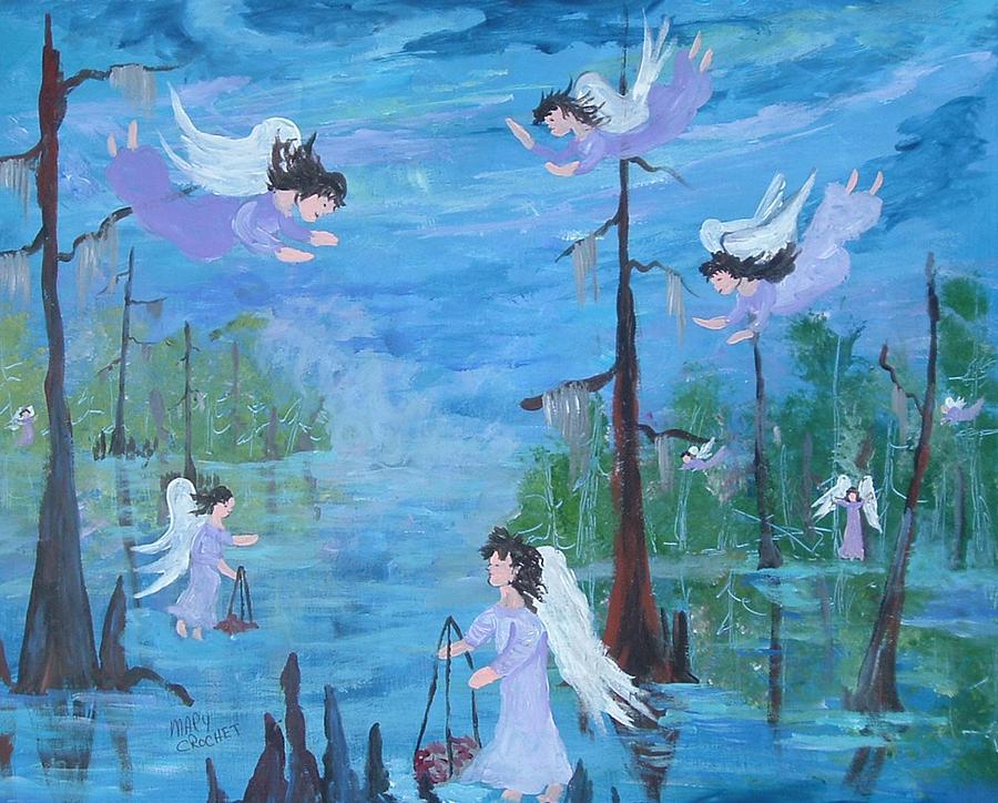 Cajun Angels Painting by Mary Crochet - Pixels Merch