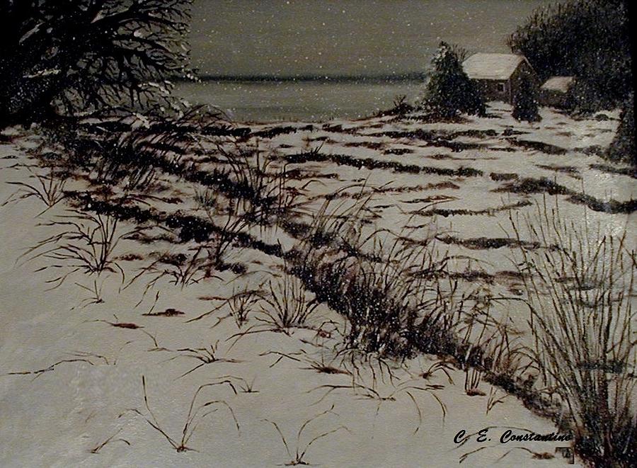 Cape Cod Winter Cabin Painting by C E Constantine - Pixels