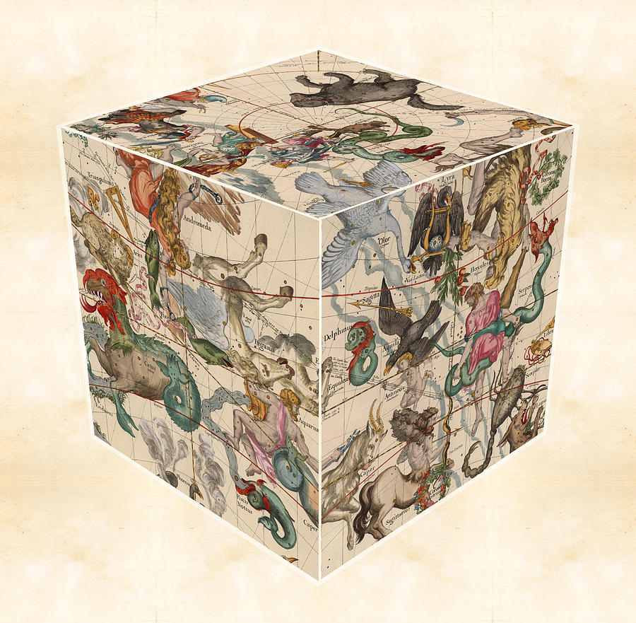 Celestial Map - Cubic Projection of the Constellations 02 - Illustrated ...