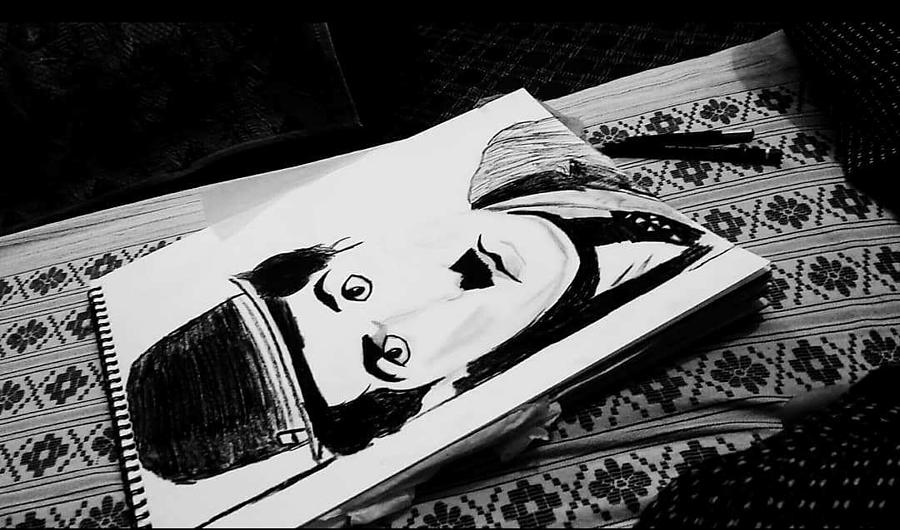 Charlie Chaplan Drawing By Aiza Habib Fine Art America