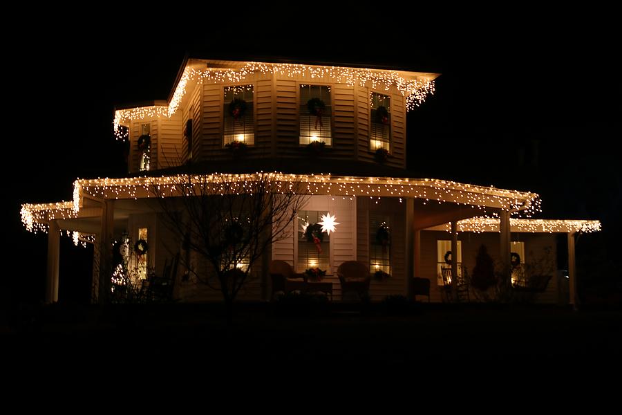 Christmas Lit House Photograph by Kathryn Meyer | Fine Art America