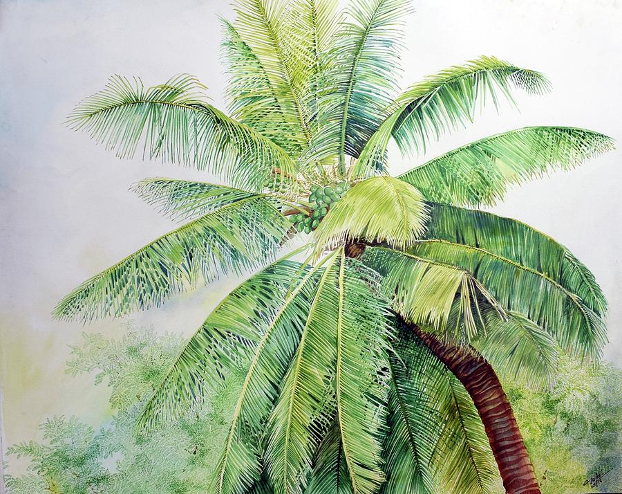 Coconut Tree Painting by Doddi Tulsi | Fine Art America