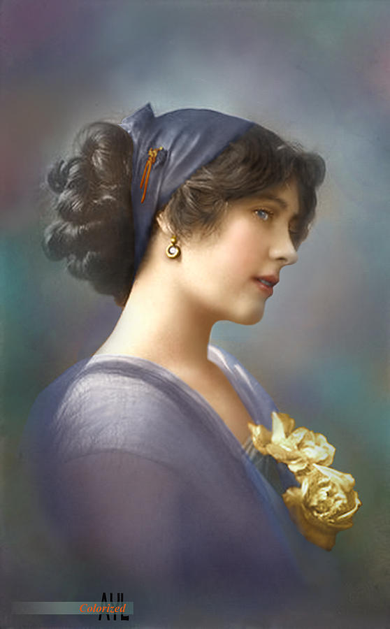 Colorized Vintage Young Beauty Circa 1900 Photograph By Alex Lim Fine