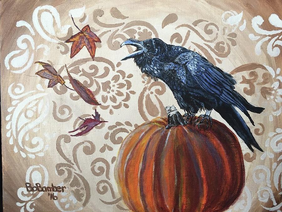 Crow Patch Painting by Amber Bissonnette - Pixels