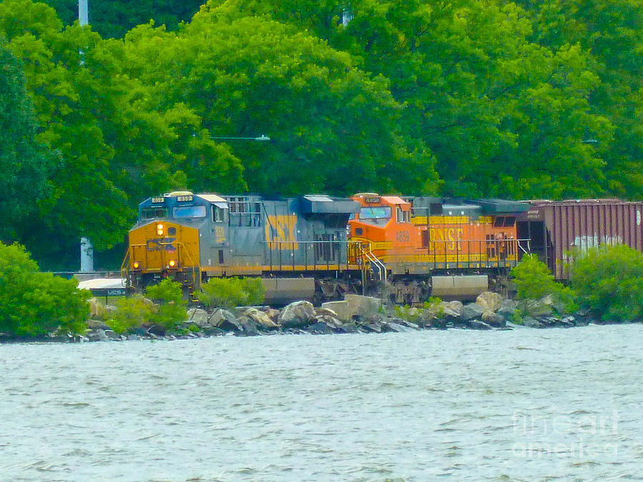 CSX Engine 859 and BNSF Engine 4859 Rolling along West Point Military Academy Photograph by ...