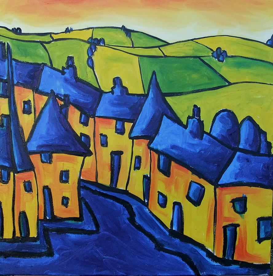 Devon Village Painting by Simon Bramble - Fine Art America