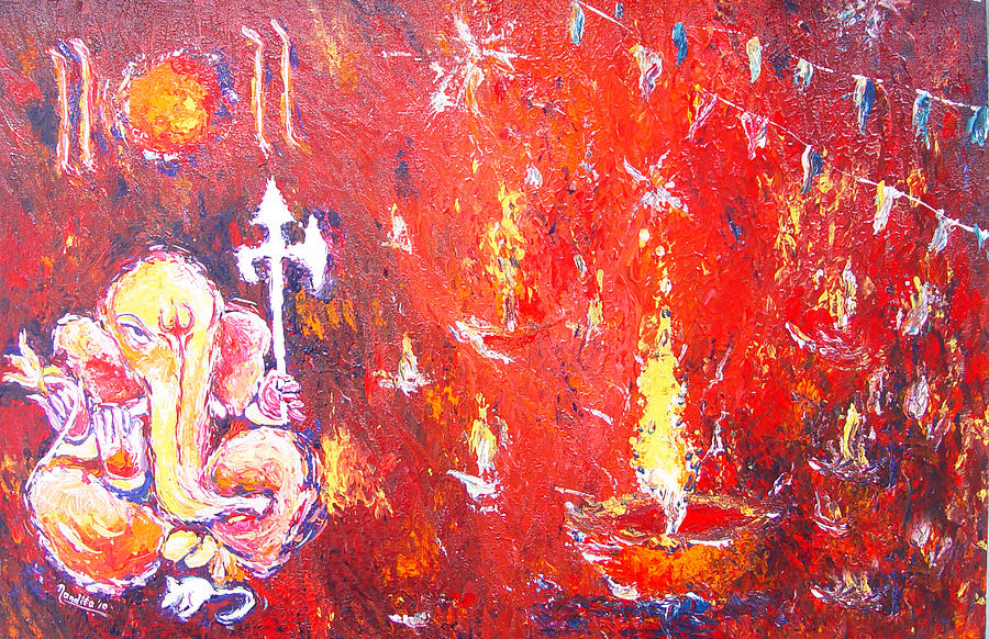 Divine Festivity Painting by Nandita Richie | Fine Art America