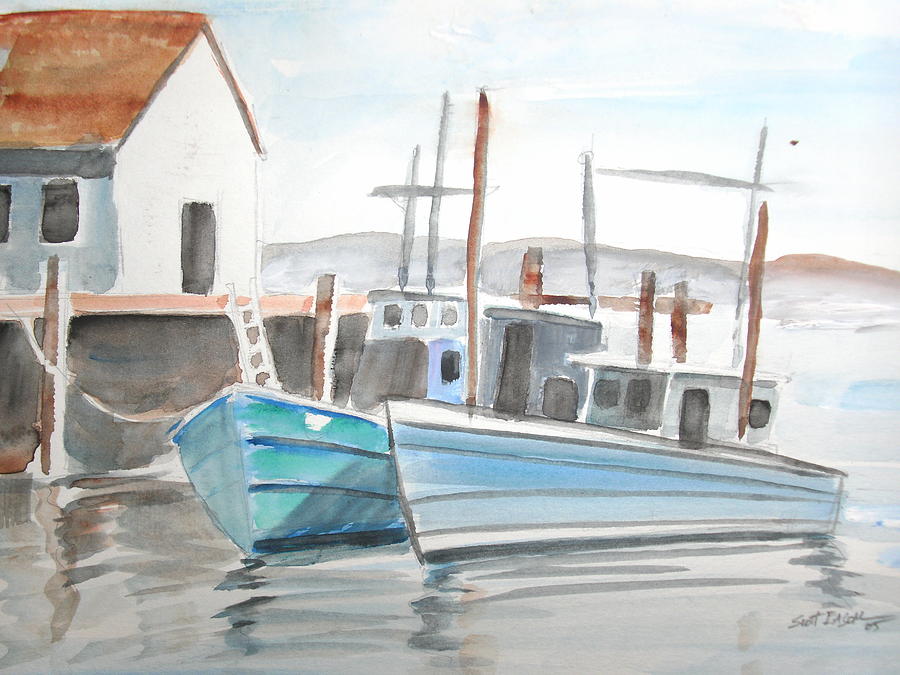 Dockside Painting by Scott Easom - Fine Art America