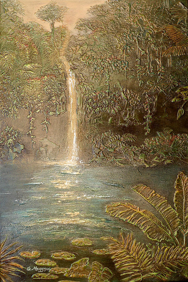 Dominican Waterfall Painting by Gordon Meggison - Fine Art America