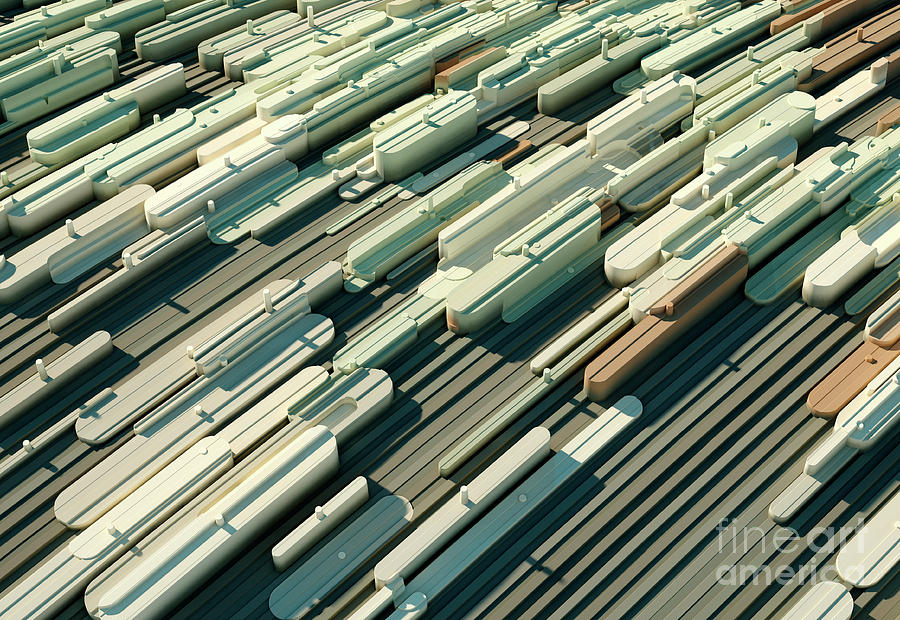 Dust Rounded Rectangles Abstract 3D Pattern Digital Art by Frank ...