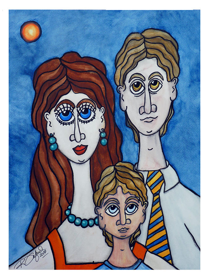 Family portrait... - Portrait de famille... Painting by Fafard