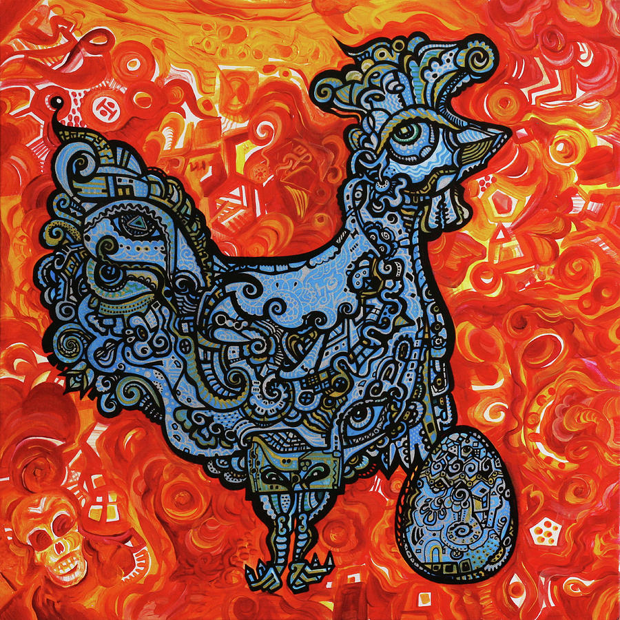 Fire Chicken Painting by Alex Arshansky | Fine Art America