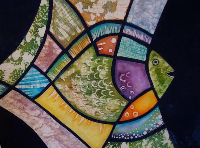 Fish Batik Painting by Eric Hirsch - Pixels