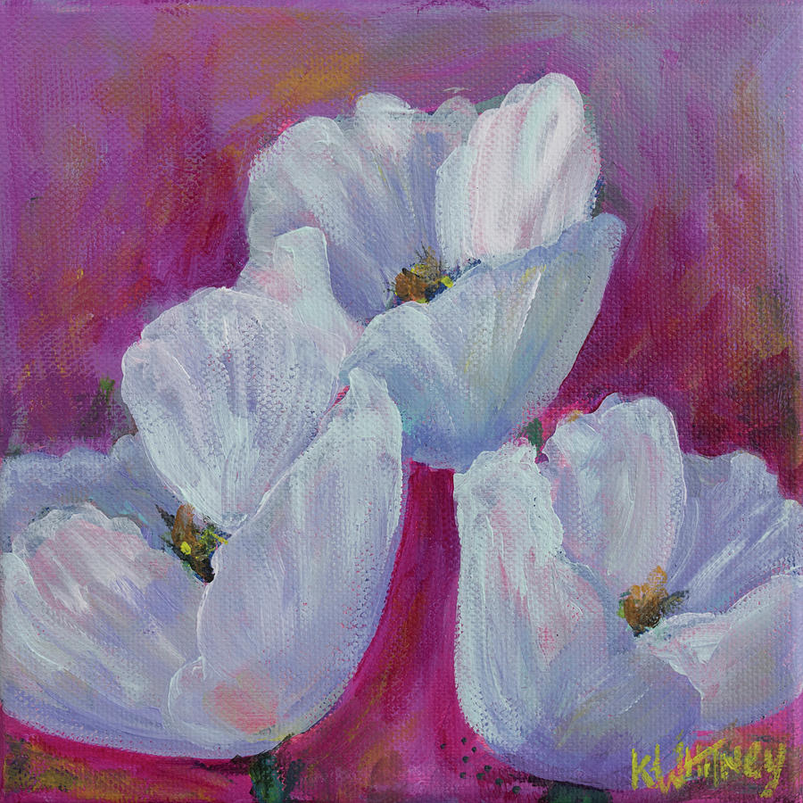 Flower Study White Painting by Kristin Whitney - Fine Art America