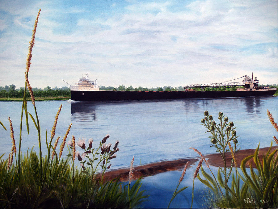 Freighter Painting by Vicky Path - Pixels