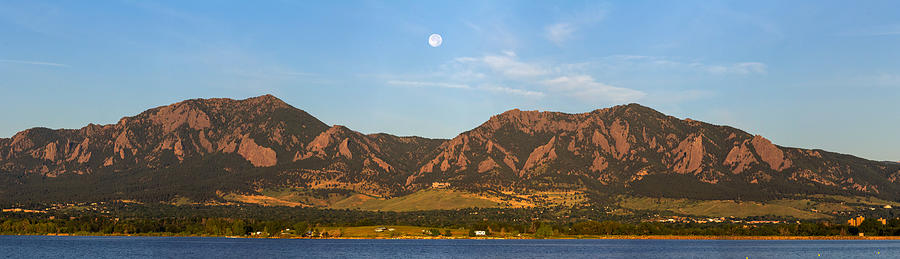Full Moon Boulder Colorado Front Range Panorama Photograph by James BO ...